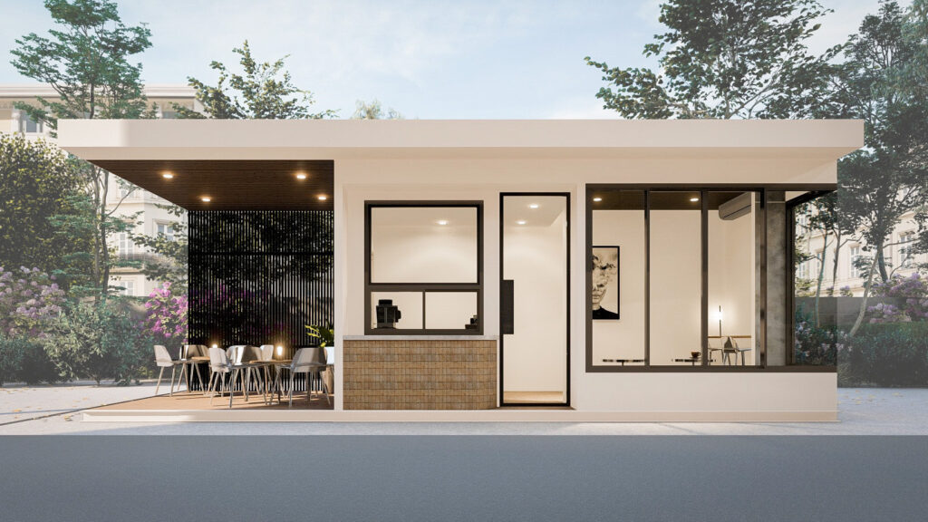 Cafe_03 Standard 3×6 + Outdoor Extension – MODERN MODULAR