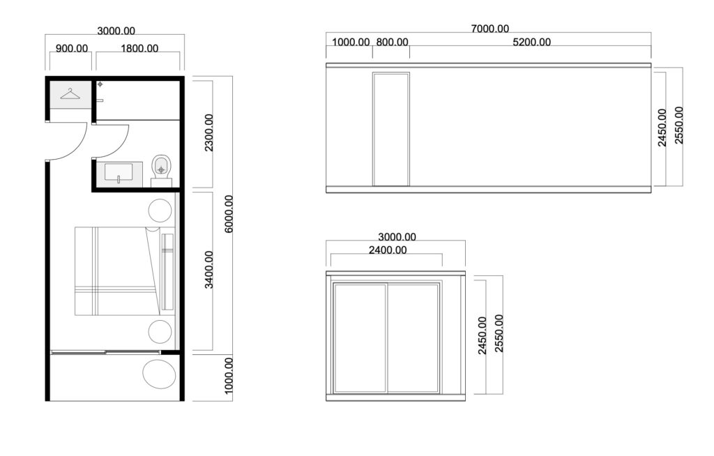 Resort_01 Concrete 3×6 Single+Balcony – MODERN MODULAR